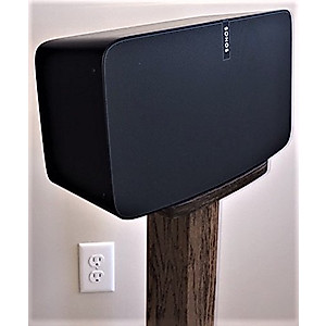 Beautiful Wood Speaker Stand Handcrafted Compatible for SONOS Five/SONOS Play 5. Made in U.S.A. Single Stand. Dark Walnut Color.