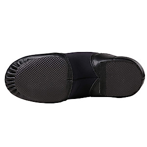 Stelle Jazz Shoes for Girls Boys Leather Unisex Slip-On Dance Shoes (Toddler/Little Kid/Big Kid)(Black,2ML)