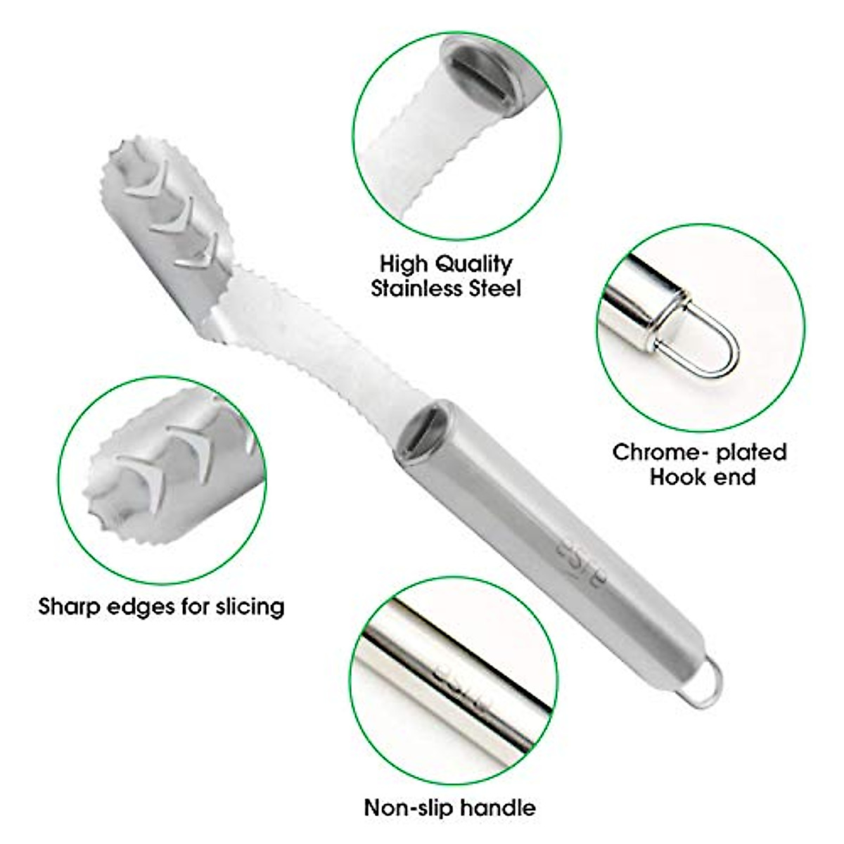 ESRE Stainless Steel Pepper Core Remover, Jalapeno Pepper Corer Tool Chili Deseeder, Sharp Edge Kitchen Gadget Seed Remover Dishwasher Safe, Slice off Vegetables tops for Barbecue