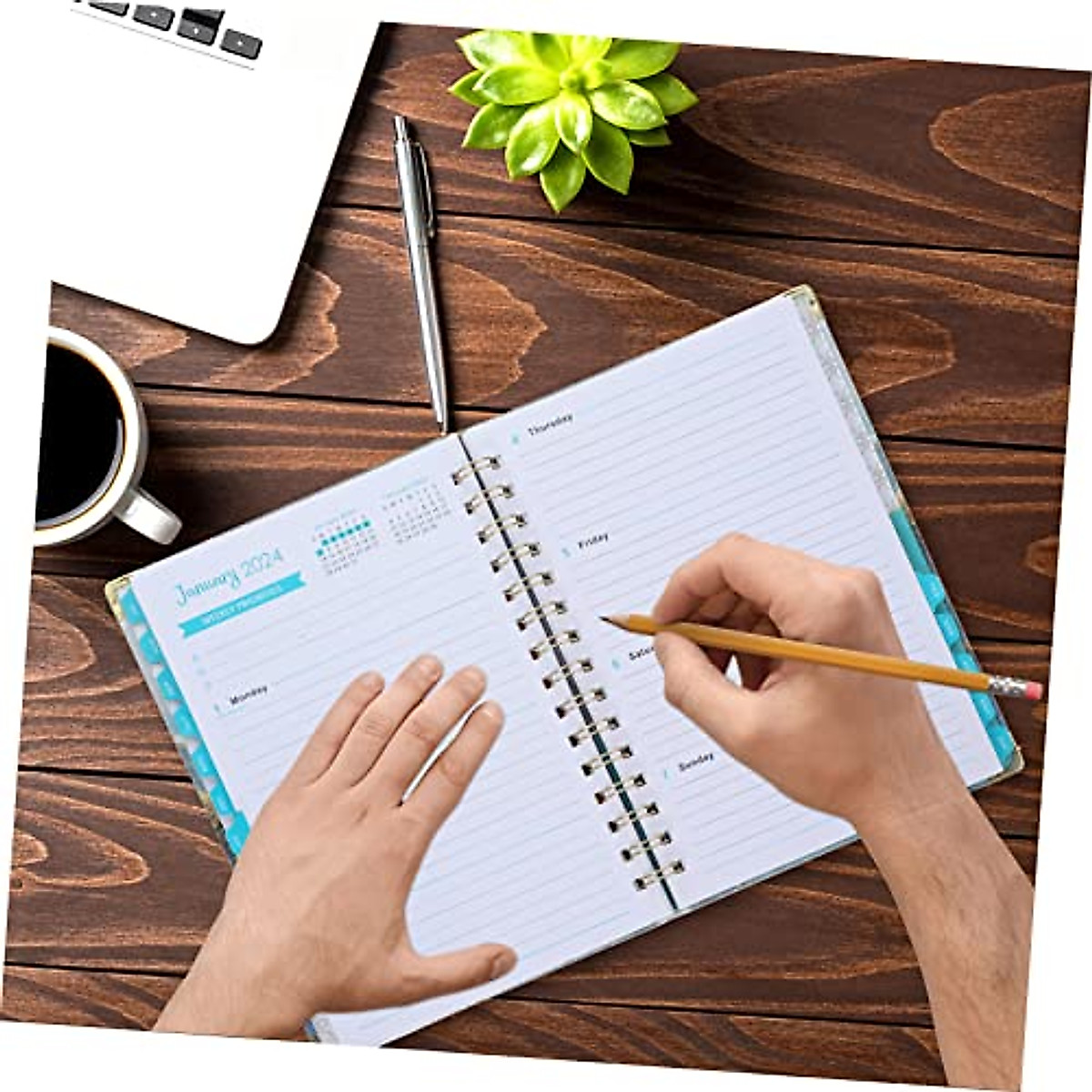 Operitacx 2024 Agenda Book Monthly Planner Notebook Daily Planner Notepad Academic Planner Writing Journal Notebook Daily Planning Calendar Horizontal Grid Write a Book Paper Student