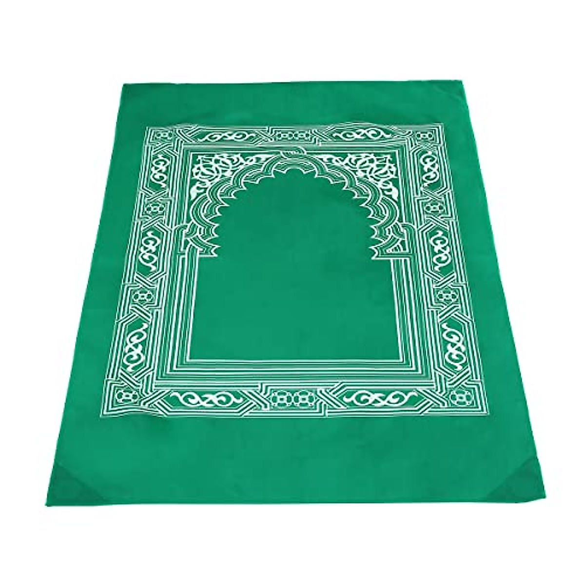 Muslim Prayer Rug Soft Namaz Sajadah Travel Prayer Mat with Compass Water Resistant Praying Carpet for Ramadan, Light Green