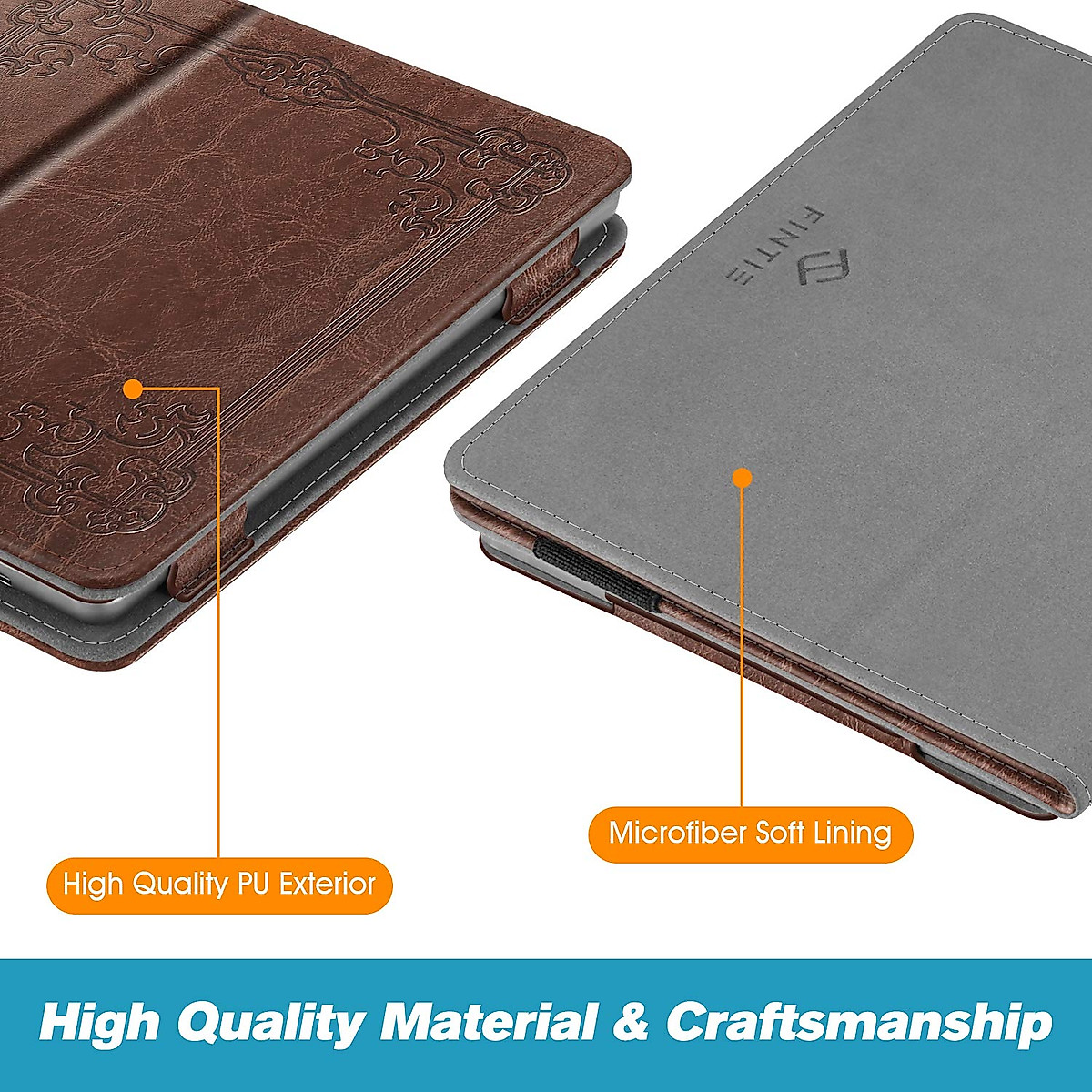 Fintie Folio Case for All-new Kindle Oasis (10th Generation, 2019 Release and 9th Generation, 2017 Release) - Premium PU Leather Slim Fit Cover with Auto Wake Sleep, Vintage Brown