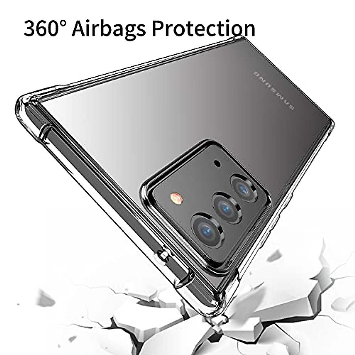 [Road Left] Crystal Clear Case for Galaxy Note 20 6.7 inch,Air-Bag Shockproof Protective Phone Case,Ultra Slim Flexible Soft TPU Cover for Samsung Galaxy Note 20 6.7"