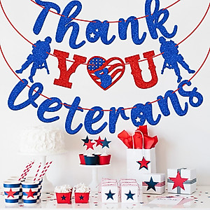 Thank You Veterans Banner, Happy Labor Day Banner, Military Theme Banner for Memorial Day or Veterans Day, Army Party Decoration