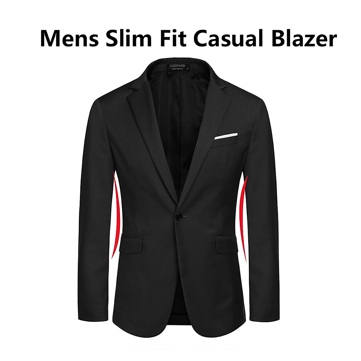 COOFANDY Men's Slim Fit Casual Blazers Lightweight Sport Coats One Button Suit Jackets Black