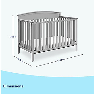 Graco Benton 5-in-1 Convertible Crib (Pebble Gray) – GREENGUARD Gold Certified, Converts from Baby Crib to Toddler Bed, Daybed and Full-Size Bed, Fits Standard Full-Size Crib Mattress