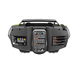 Ryobi P746 One+ 18-Volt Lithium Ion / AC Dual-Powered AM/FM Stereo System with USB and Bluetooth Technology (Battery, Charger, and Extension Cord Not Included / Radio Only)