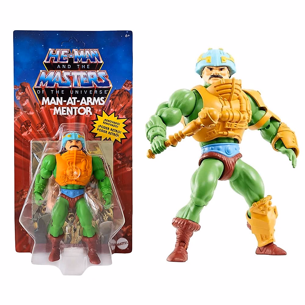 Masters of the Universe Origins Man-at-Arms 5.5-in Action Figure, Battle Figure for Storytelling Play and Display, Gift for 6 to 10-Year-Olds and Adult Collectors