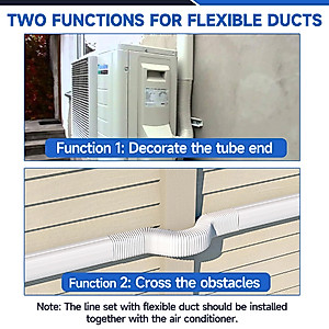 Cestluck 3'' 19 Ft Mini Split Line Cover Set, PVC & PP Ductless Pipe Cover Universal for Mini Split AC & Central AC