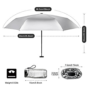 LEAGERA Mini Umbrella For Purse - UPF 50+ UV Blocker Sun Protection Umbrella, Small Micro Travel Parasol Design for Women,Yellow