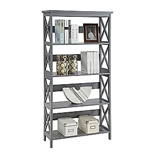 Convenience Concepts Oxford 5 Tier Bookcase, Gray