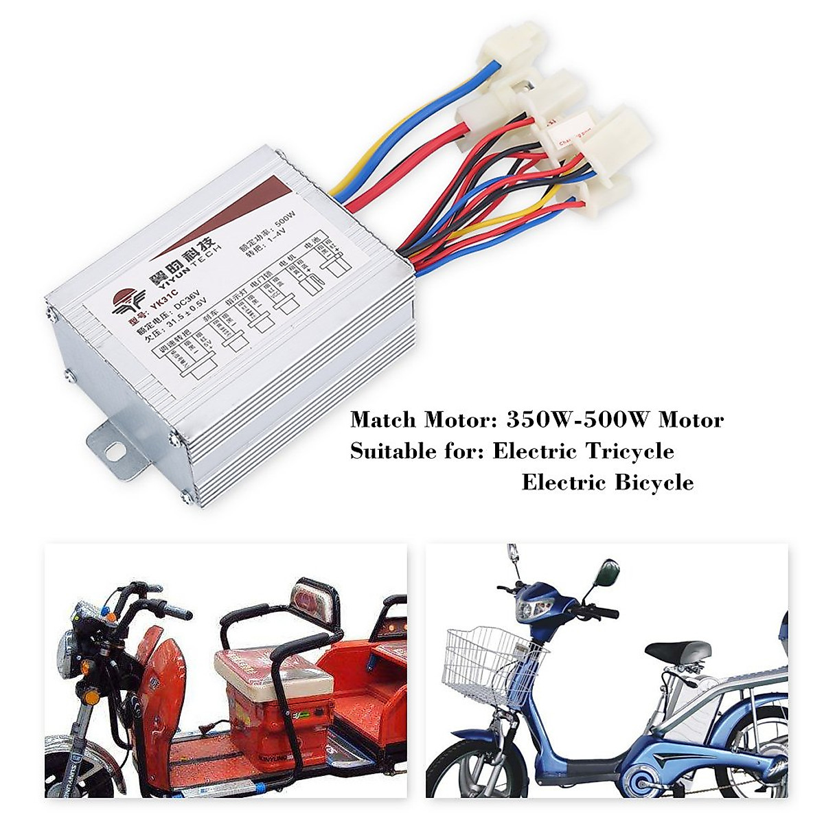 Alomejor 36V 500W Motor Brushed Controller Brush Motor Driver Controls Module for Steady Speed, Sensitive Control of Braking Direction Changes, Perfect for Electric E Bike