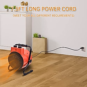 Electric Greenhouse Heater With Digital Thermostat Control, Portable Heater Fan For Green House, Grow Tent, Flower Room, Overheat Protection, Fast Heating, Spray Water Proof