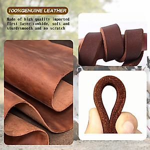 MERUOGKAR Leather Dog Leash 6ft x 3/4 inch,Strong Heavy Duty Genuine Leather Braided Dog Training Leash, Soft and Comfortable Leather Leash for Large Dogs, Medium Small Dogs (Brown, 6FT*3/4in)