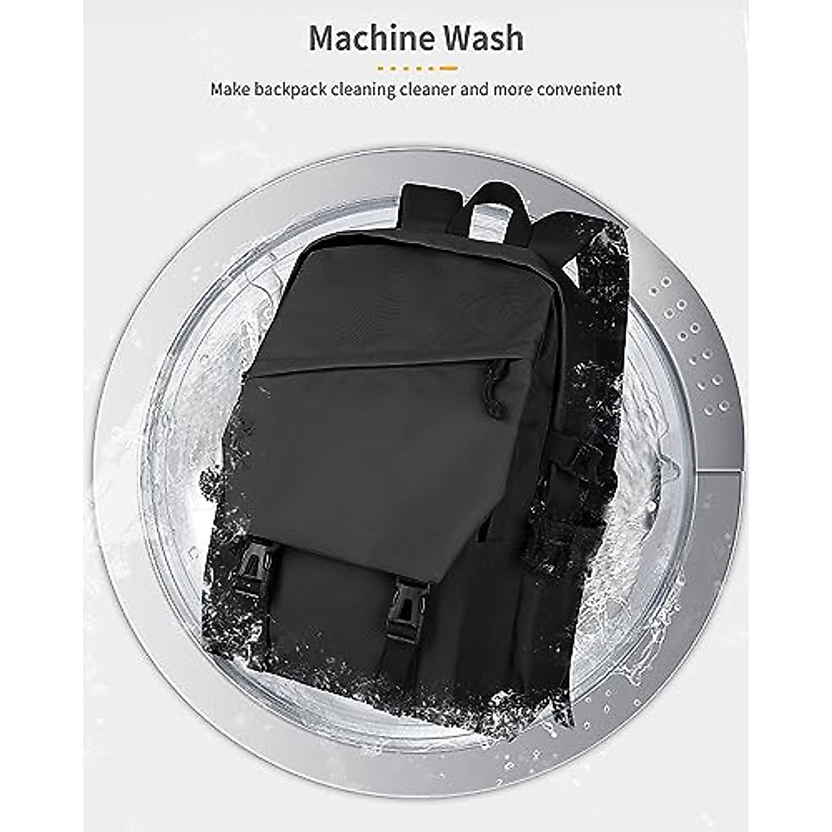 Black Laptop Backpack For Women Men 15.6 Inch Waterproof College Backpack With Laptop Compartment Aesthetic Backpack Purse For Women Anti Theft Work Backpack Rucksack Lightweight Computer Backpack