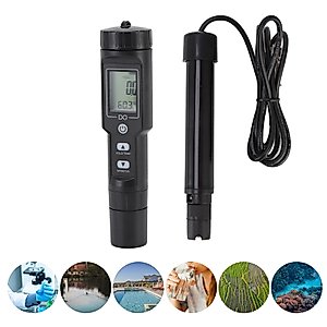 EVGATSAUTO Dissolved Oxygen Meter, Low Battery Warning DO Meter Widely Used for Aquarium (Without Backlit)
