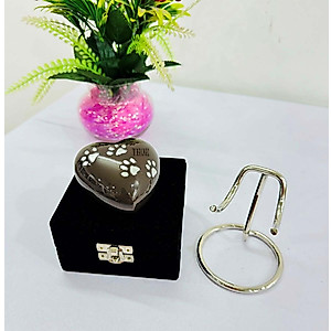 Brown Foot Print Heart Urn Keepsake Cremation Urn for Human pet Ashes Handcrafted Urn Heart Shaped - Perfect for Adults & Infants with Brass Stand 3inch