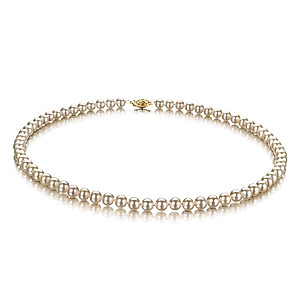 White 5.5-6mm AAA Quality Freshwater Cultured Pearl Necklace for Women-23 in Matinee Length