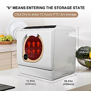 LINGXI Counter Top Dishwasher ，Countertop Dishwasher with Water Tank. Portable Dishwasher With Dryer，Baby Care，360° Spray， Dishwasher For Apartments，Rvs.