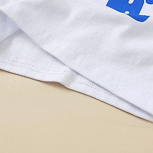 LYSMuch Toddler Baby Girls Shorts Outfits Love Baseball Print Vest T-Shirt Tops Tassel Pants Summer Clothes Set（18-24 Months,Red White Blue