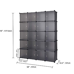 VINGLI Portable Storage Cubes-14 x14 Cube (30 Cubes)-More Stable (add Metal Panel) Cube Shelves, Modular Bookshelf Units, Clothes Cube Storage Shelves, Room Organizer for Cubby Cube
