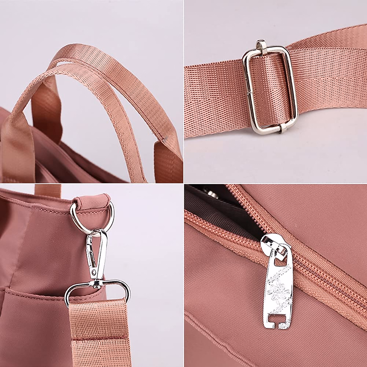 Small Nylon Cross Body Bag Purses for Women Tote Satchel Waterproof Crossbody Handbag Cute Purple Purse with Zipper Pocket Travel Messenger Women's Over the Shoulder Bag Ladies Casual Hand Bags Trendy