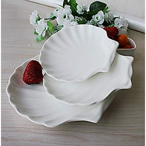 Sauce Dish,Dip/Dipping Bowls Set of 6, White Porcelain Dipping Sauce Bowls/Dishes for Sushi Tomato Sauce, Soy Sauce, Ketchup,Honey Mustard,BBQ Sauce or Seasoning (Shell shape- 2 Oz)