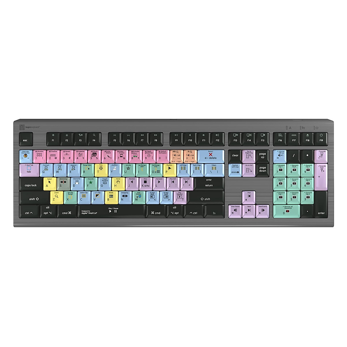 Logickeyboard Backlit 'Astra2' Designed for Editing in Apple Final Cut Pro • p/n LKB-FCPX10-A2M-US