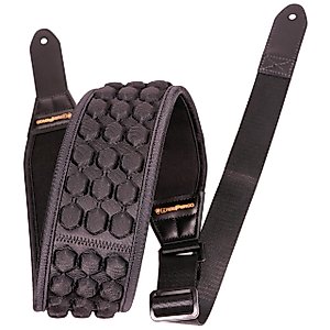 Bass Pergo AirCell Guitar Strap for Electric Guitar, Bass & Acoustic with 3.5" Wide Neoprene Pad w/ 4 Straps Locks, Adjustable Length from 47" to 55.", Black – Soft & Durable