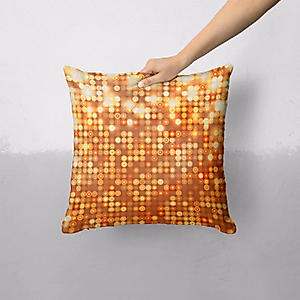 iiRov Bright Orange Unfocused Circles - Custom Decorative Home Decor Indoor or Outdoor Throw Pillow Cover Plus Cushion Set for Sofa, Bed or Couch (Pillow CASE Cover Plus Cushion)