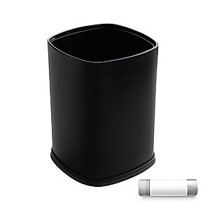 EmoH Small Bathroom Trash Can 2.1 Gallon /8-Liter Wastebasket, Modern Matte Black Stainless Steel Garbage Bin for Bedroom, Home Office, Toilet, RV, Under Sink, Near Desk