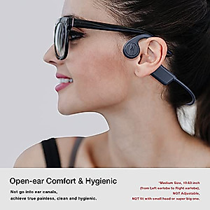 ROPASOMIC Bone Conduction Headphones, Open Ear Wireless Earphone Bluetoeth Headset with 12 Hours Playtime IP55 Sweatproof Built-in Mic,Perfect for Running Cycling Hiking and Workouts(Blue)