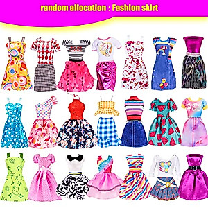 39 PCS Doll Clothes and Accessories Including 3 Wedding Gown Dresses, 5 Mini Dress, 3 Fashion Doll Clothes, 3 Blouses Pants, 1 Dog & 24 Accessories for 11.5 inch Fashion Girl Doll
