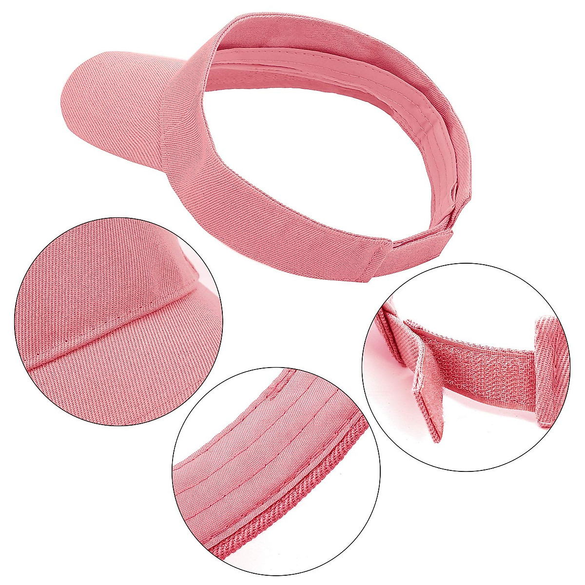 Cooraby Sports Sun Visor Hats Adjustable Sun Visor Caps for Women and Men Pink