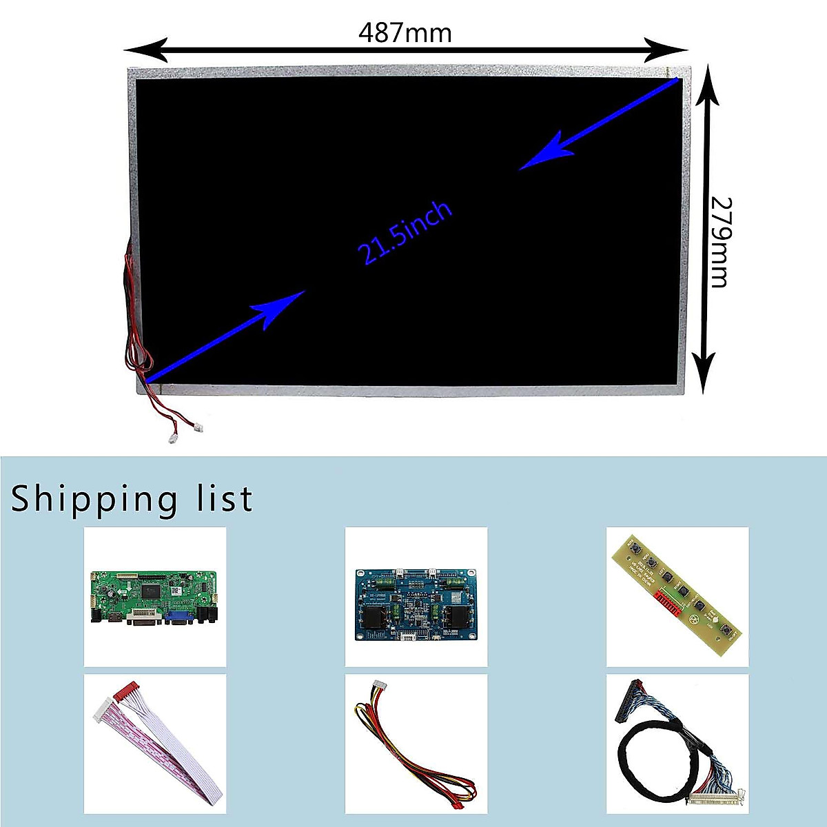 VSDISPLAY 21.5" 21.5 Inch 1920x1080 LCD Screen M215HJJ-P02-2000 with HD-MI VGA DVI Audio LCD Controller Board M.NT68676