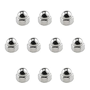 E-outstanding 10pcs Stainless Steel Hex Acorn Cap Nut Decorative Round Head Cover Dome, 1/4-20