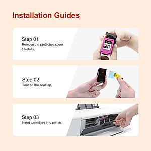 63XL Ink Cartridges Combo Pack Replacement for HP Ink 63 63XL ejet High-Yield Remanufactured for OfficeJet 3830 Envy 4520 4512 Officejet 4650 5255 Deskjet 1112 3634 3632 Printer (2 Black, 1 Tri-color)