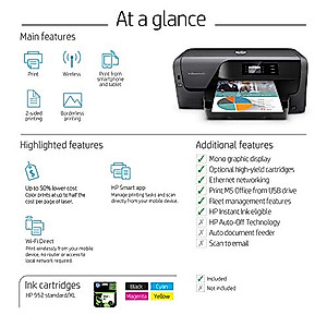 HP OfficeJet Pro 8210 Wireless Color Printer, HP Instant Ink or Amazon Dash replenishment ready (D9L64A),Black