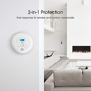 X-Sense 10-Year Battery Smoke and Carbon Monoxide Detector with LCD Display, Dual Sensor Smoke and CO Alarm Complies with UL 217 & UL 2034 Standards, Auto-Check, SC08