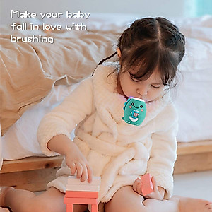 DORCAS U Shaped Toothbrush Kids Electric Toothbrushes, 6 Ultrasonic Cleaning Modes, IPX7 Waterproof, 59S Smart Reminder Toddler Toothbrush(Green Dinosaur, Ages 2-7)