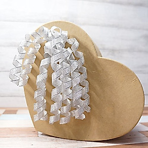 CT CRAFT LLC Curly Bows for Gift Wrapping - Curling Ribbon Silver - Ribbons for Crafts - Self-Adhesive Bows - Ribbons and Bows for Gift Wrapping Christmas, Crafts - 6 inches Long (6 Count)