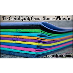 The Original Quality German Shammy Wholesaler since 1983, 6 MIDNIGHT BLACK XL 20x28 inch, Authentic 260 Gram Chamois Cloths, Super Absorbent Chamois Towels for car, pet, kitchen, BONUS KITCHEN SHAMMY!