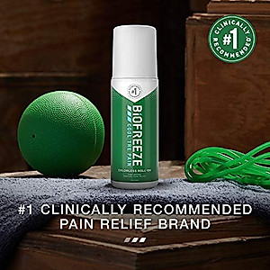 Biofreeze Colorless Roll-On, Fast Acting, Long Lasting, & Powerful Topical Pain Reliever, Cream, (Packaging May Vary) ,3 Fl Oz (Pack of 3)