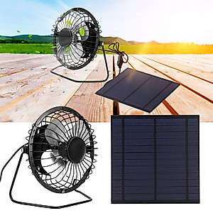Ejoyous Solar Panel, 5W Solar Powered Fan Mini Cooling Exhaust Fan Photovoltaic Solar Panel Fan Set for Greenhouse Home Chicken House Cooling