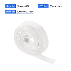MECCANIXITY Flat Nylon Webbing Strap 1 Inch 15 Yards White for Backpack, Cargo Strap, Luggage-Rack