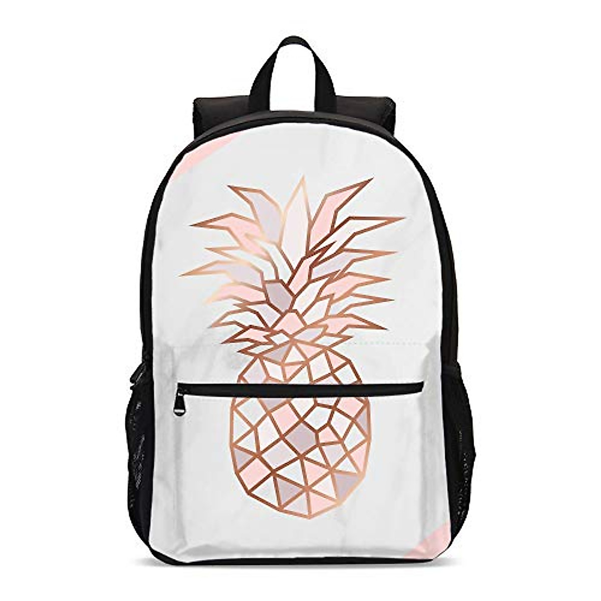 Delerain Pink Pineapple 3 Pcs Backpack Set for Kids Back to School Bookbag with Lunch Box and Pencil Case Durable Lightweight Travel for Teens Students Boys Girls