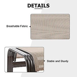 2O2OUP Summerville Outdoor Ottomans Textliene Patio Furniture Small Seating Furniture Aluminum Metal Footstools for Rest Set of 2