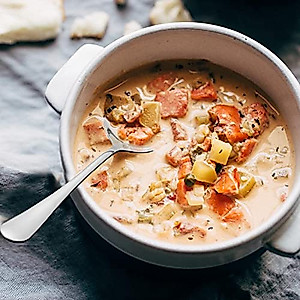 ATHBEDA Soup Spoons Set Round Spoons, 8 Pieces, 7.28 Inch, SUS304 18/8 Stainless Steel