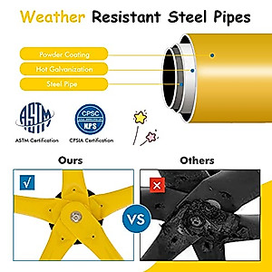 GLACER 10 FT Climbing Dome, Indoor & Outdoor Geometric Dome Climber with Swing, 800 lbs Weight Capacity, Easy Assembly Playground Jungle Gym for Kids Aged 3-10 Years Old, Blue + Yellow