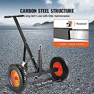VEVOR Adjustable Trailer Dolly, 1000lbs Tongue Weight Capacity, Carbon Steel Trailer Mover with 19''-26'' Adjustable Height & 2'' Ball, 16'' Pneumatic Tires & Universal Wheel, for Moving RV Trailer